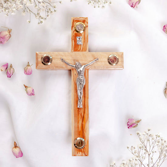 Original Olive Wood Latin Crucifix from Jerusalem – Piece of Holy Land