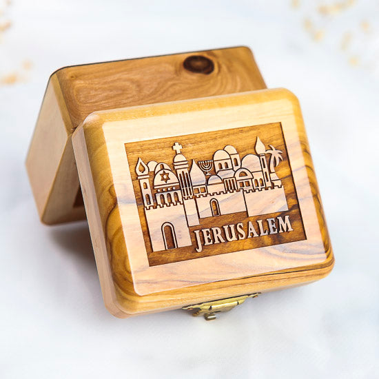 Handcrafted Olive Wood Box from the Holy Land