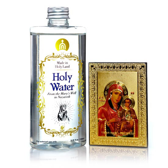 Holy Water from the Mary's Well in Nazareth + Holy icon of Virgin Mary ...