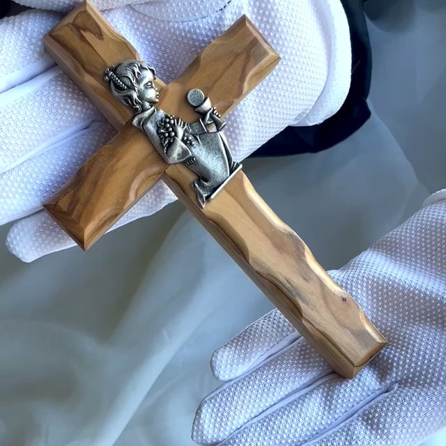 First Communion Cross for Girls | Bethlehem Olive Wood